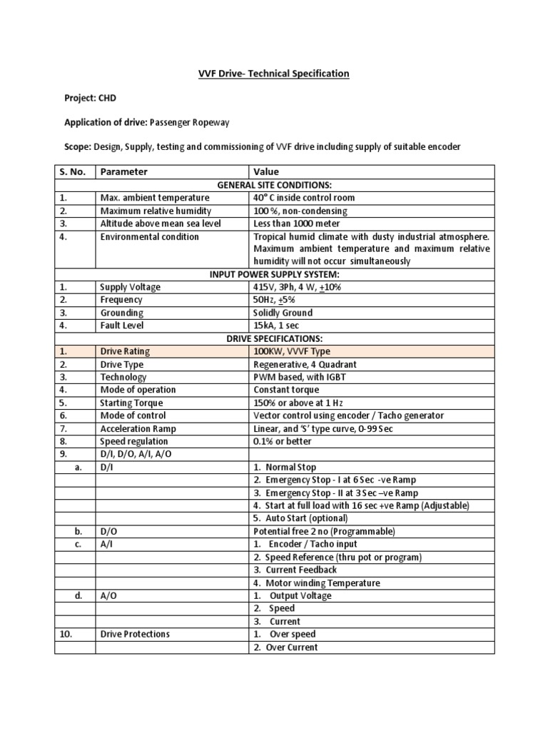 VVF Drive Induction Motor Specs CHD - 02 | PDF | Electric Motor ...