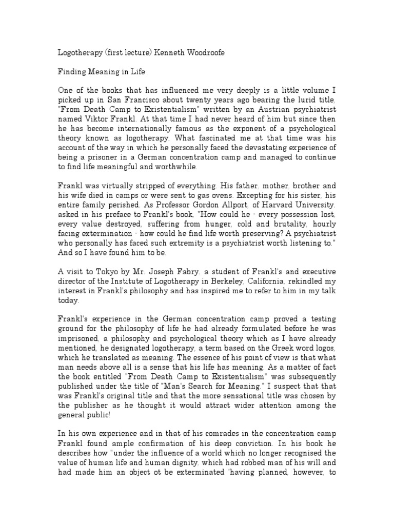 Logotherapy Knowing Your Goals | Download Free PDF | Meaning Of Life ...