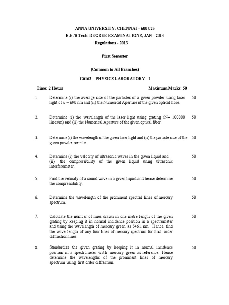 Anna University First Year Practical Question Paper GE 6163 Set2 - 2013 ...