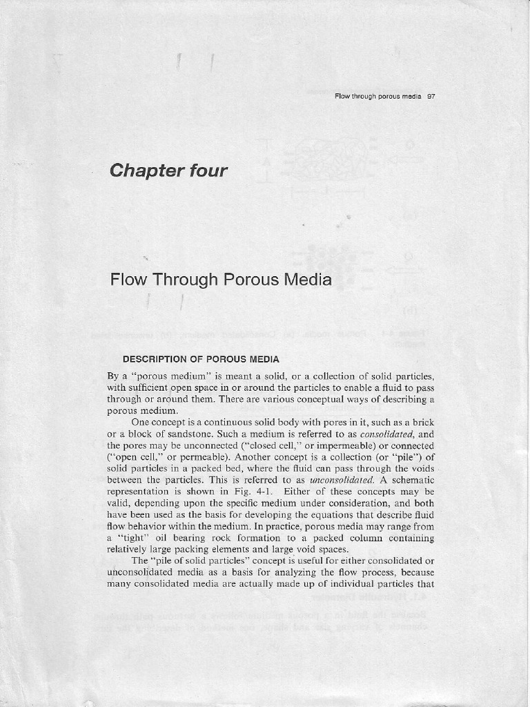 Chapter - 4-Flow Through Porous Media | PDF | Permeability (Earth Sciences) | Porosity