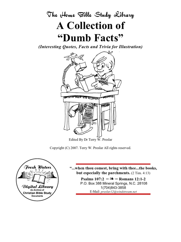 A Collection of "Dumb Facts": The Home Bible Study Library | PDF | E ...