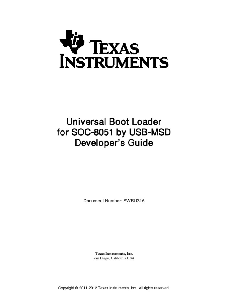Universal Boot Loader For SOC-8051 by USB-MSD Developer's Guide | PDF ...