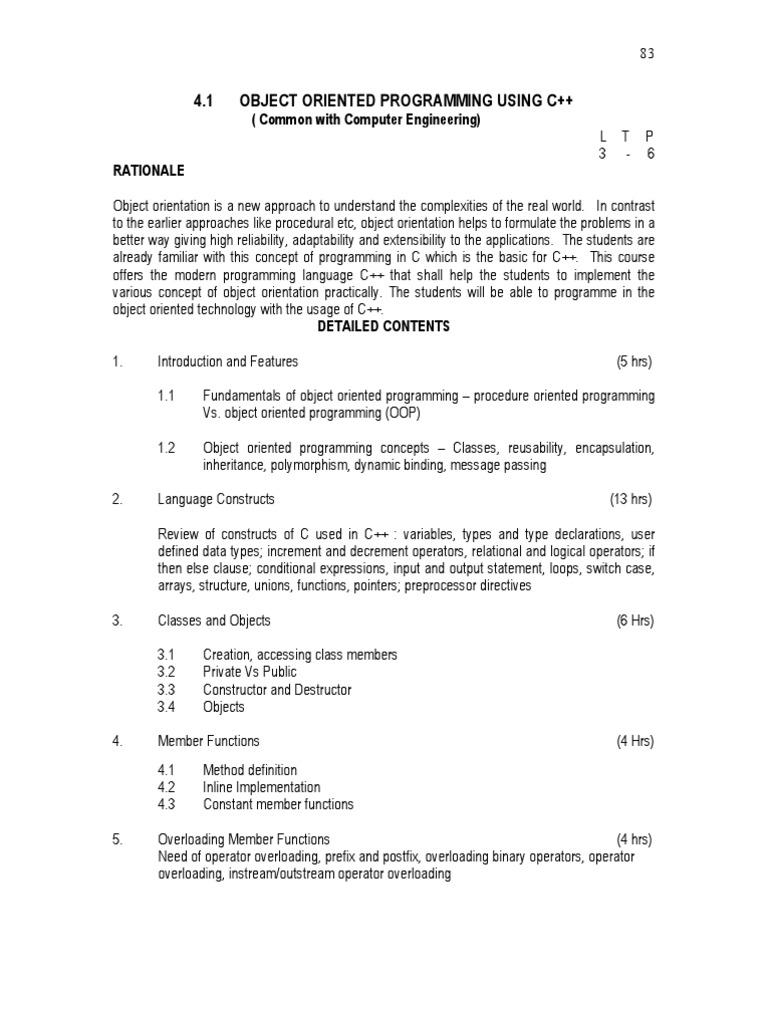 Object Oriented Programming Using C++ | PDF | Relational Database | Relational Model