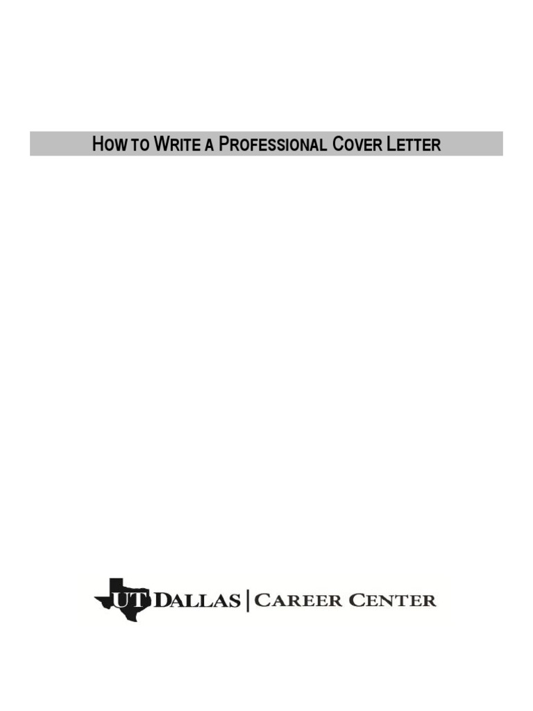 Cover Letter Basics Pdf