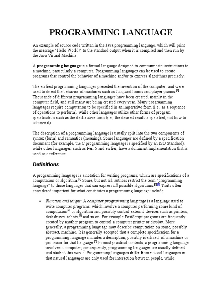 Programming Language | PDF | Programming Language | Object (Computer ...
