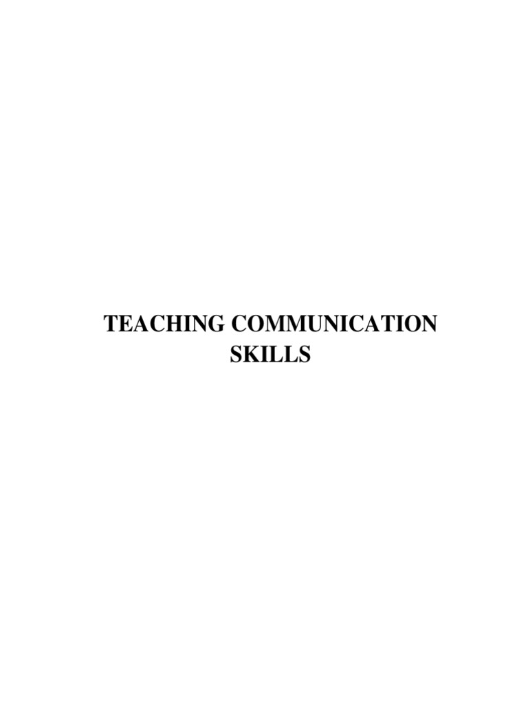 Communication Skills | PDF | Language Education | Linguistics