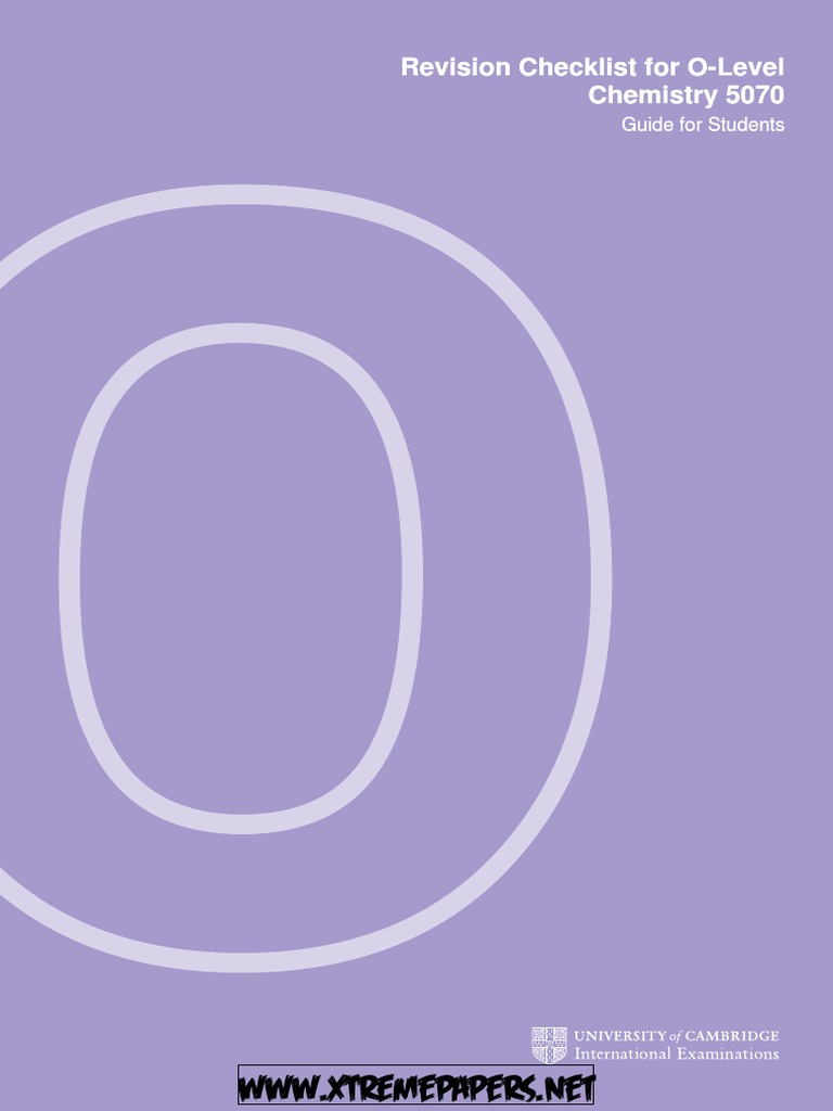 O-Level Chemistry 5070 Revision Guide | PDF | Chemical Reactions | Alcohol