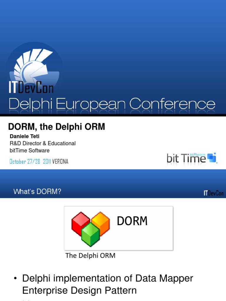 Delphi Dorm Introduction | PDF | Object Relational Mapping | Sql