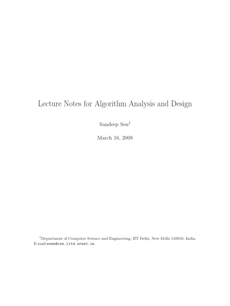 Algorithm Lectures Pdf Parallel Computing Time Complexity