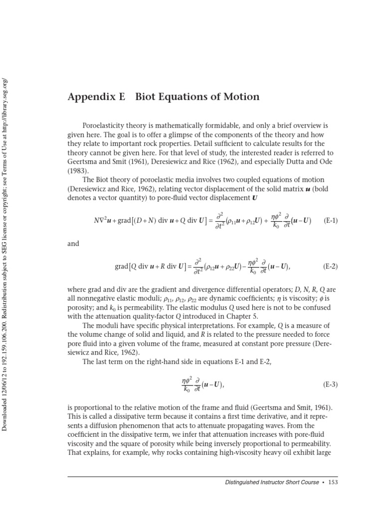 Biot Equations of Motion | PDF | Waves | Viscosity