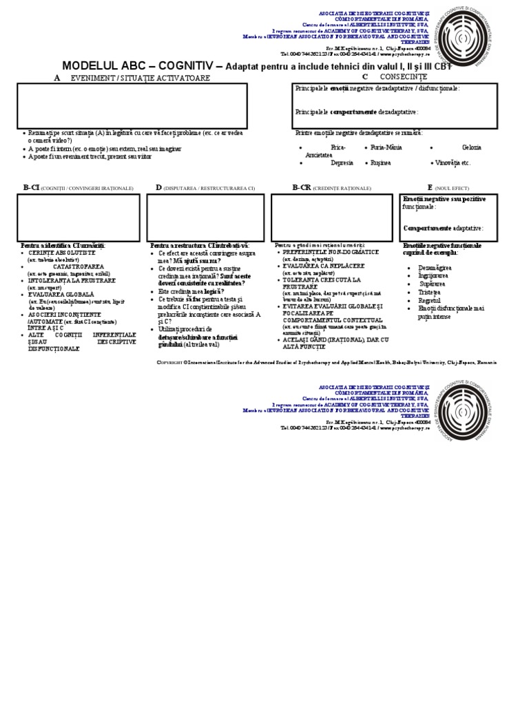 Modelele ABC Cognitiv-Val I II Si III | PDF