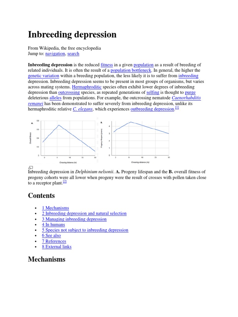 Inbreeding Depression Is The Reduced | PDF | Inbreeding | Dominance ...