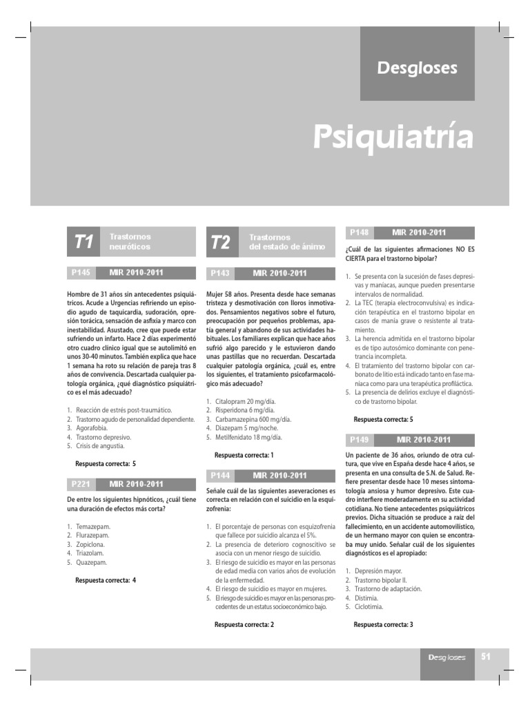 Desglose - Psiquiatria | PDF | Depresión (estado de ánimo) | Trastorno ...