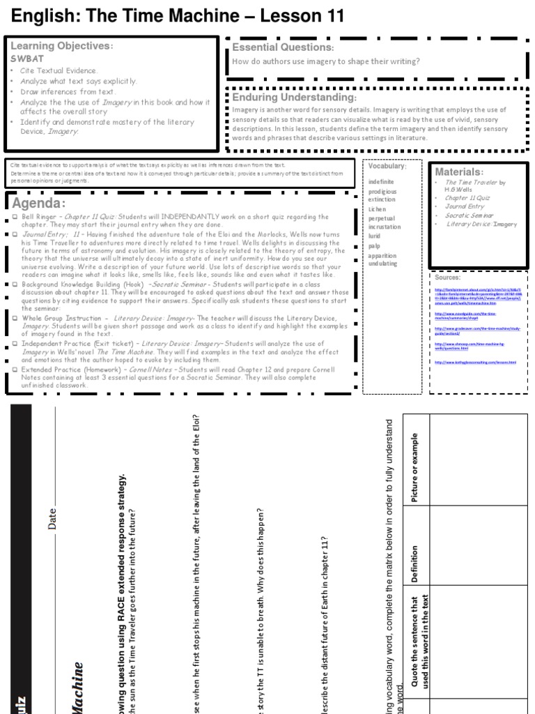 Imagery Analysis in The Time Machine | PDF | The Time Machine | Time Travel