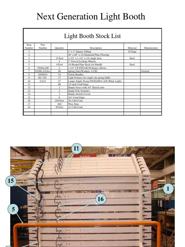 Light Booth Design 12 14 07 | PDF