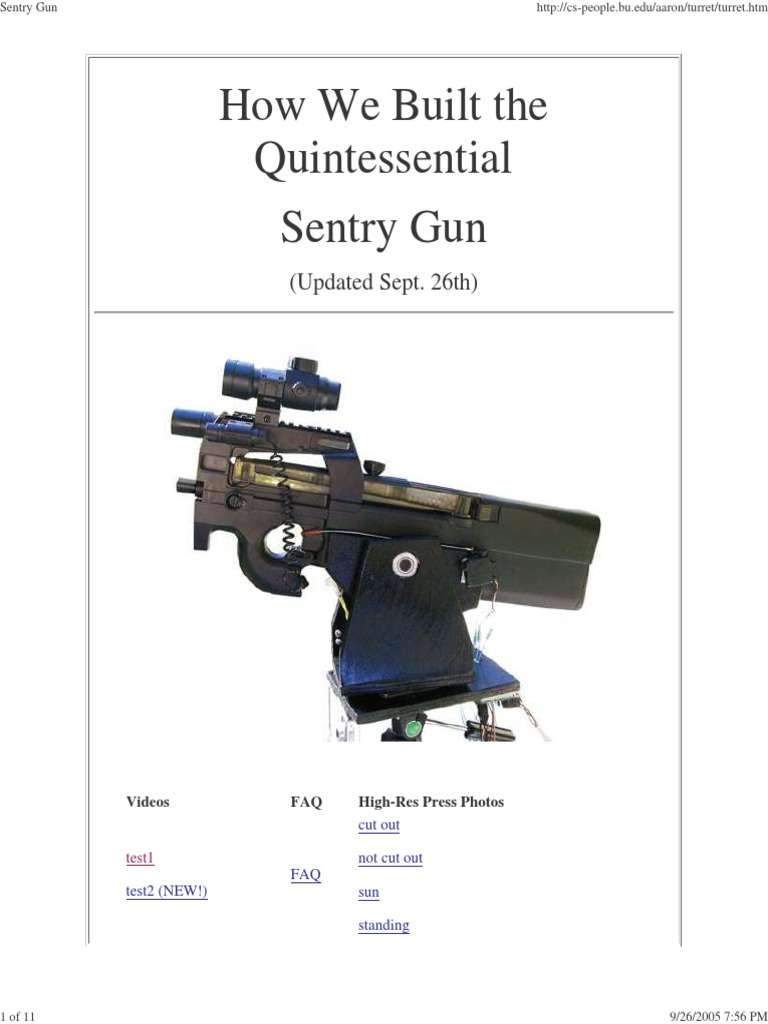 How We Built The Quintessential Sentry Gun: (Updated Sept. 26th) | PDF ...