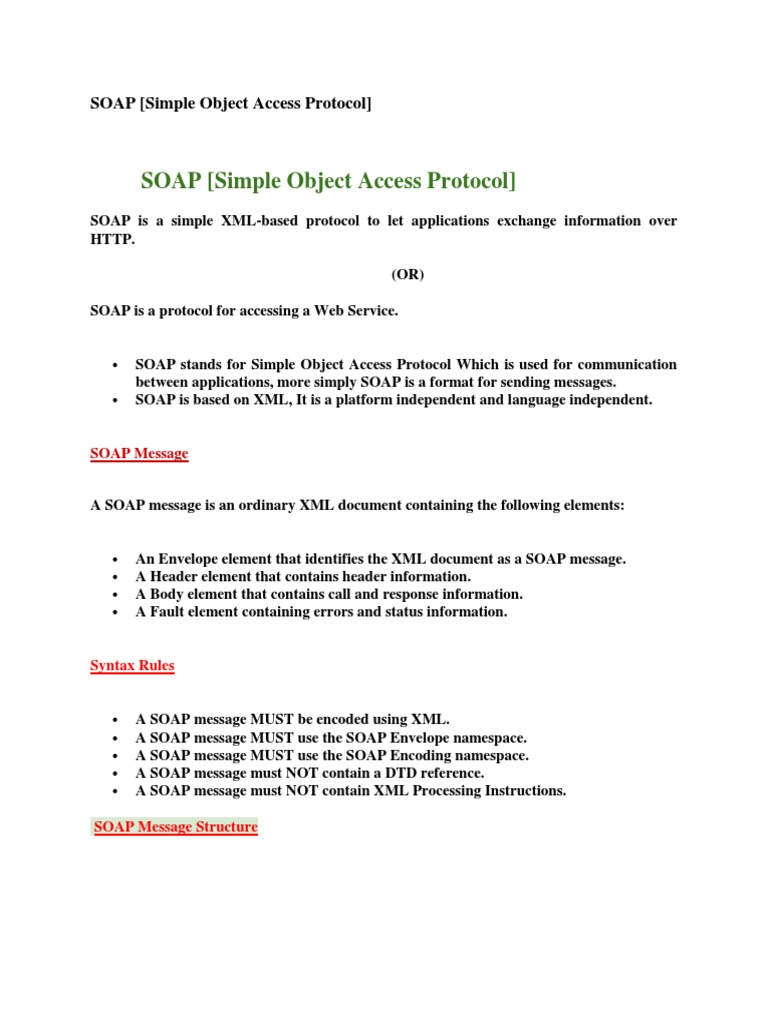 SOAP (Simple Object Access Protocol) | PDF | Soap | Hypertext Transfer Protocol