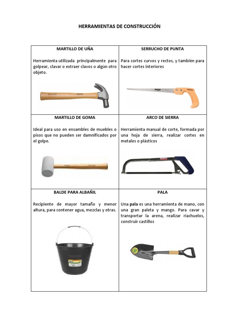 Herramientas de Construcción | PDF | Herramientas | Hormigón