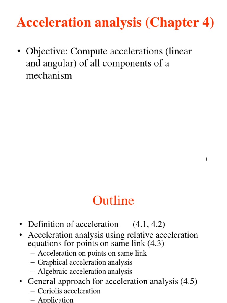Acceleration Analysis of Mechanisms | PDF