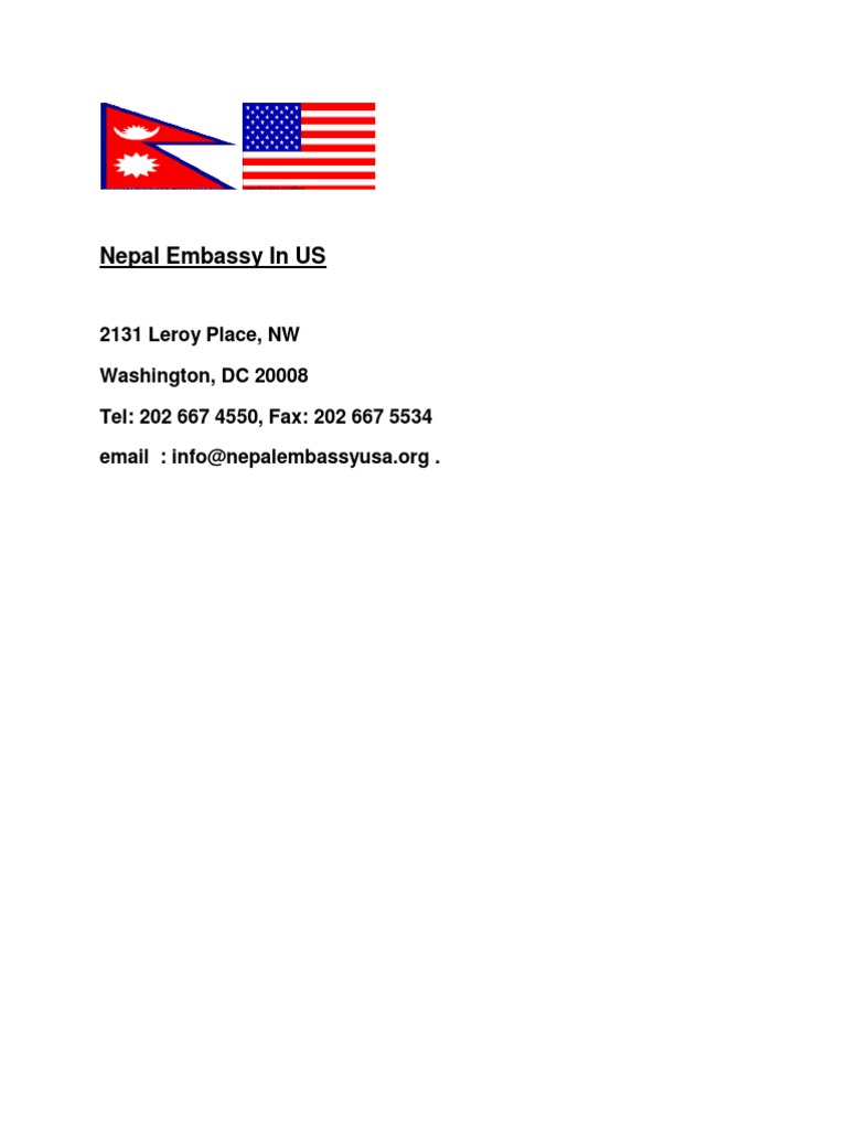 Nepal Embassy in US | PDF