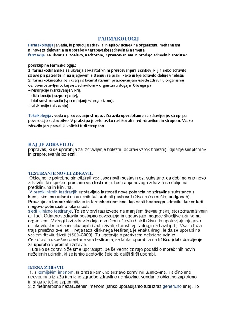 FARMAKOLOGIJA | PDF