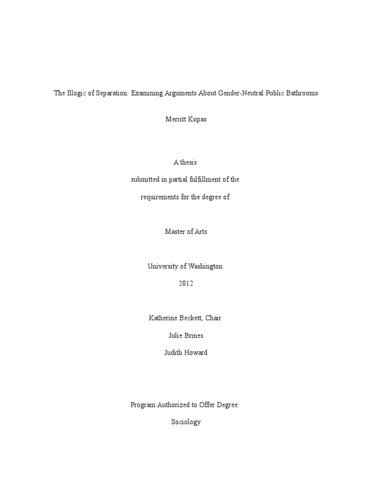 Kopas Uw Thesis 2012 | PDF | Sex Segregation | Focus Group