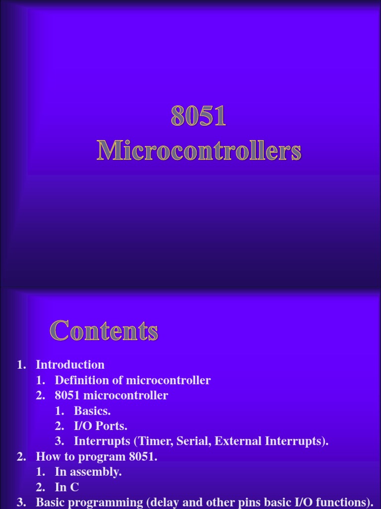 8051 Microcontroller Overview | PDF | Microcontroller | Classes Of ...