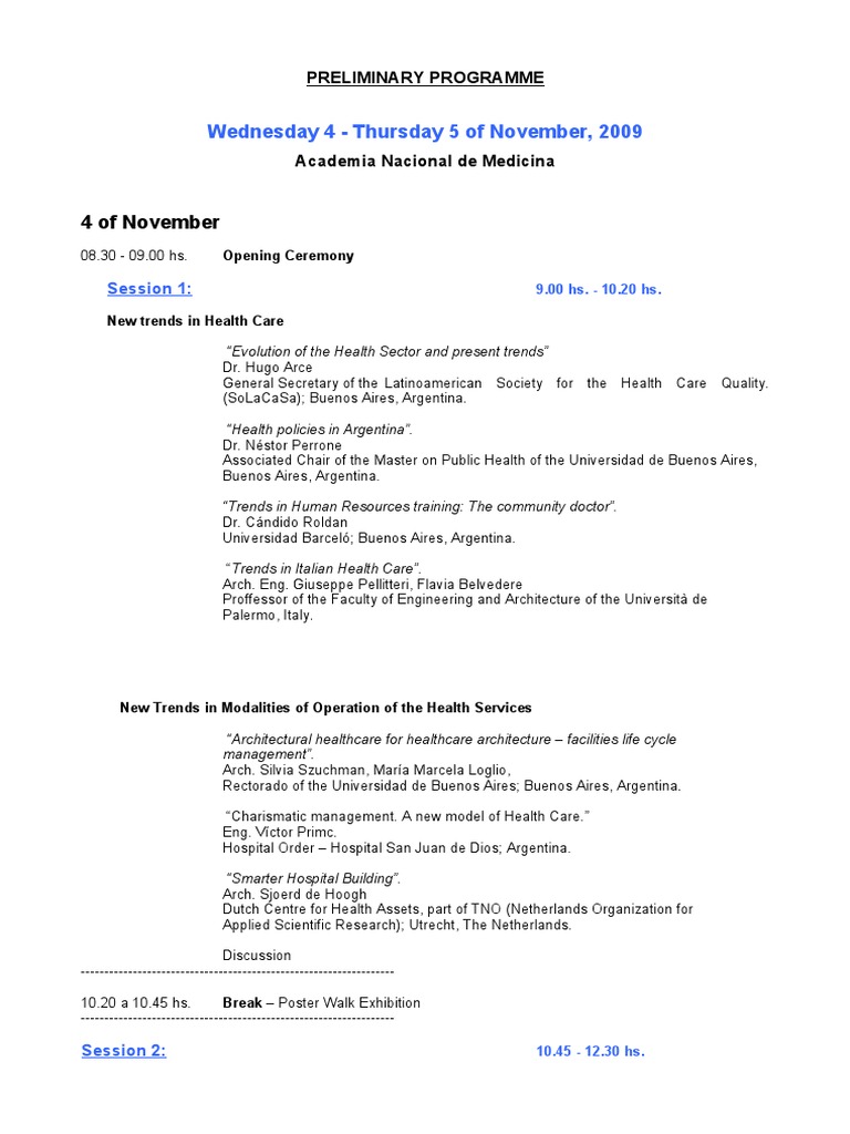 Preliminary Programme | PDF | Industries | Health Care