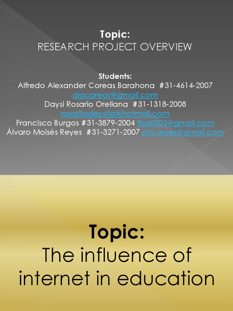 Overview Research Project | PDF | Distance Education | Internet