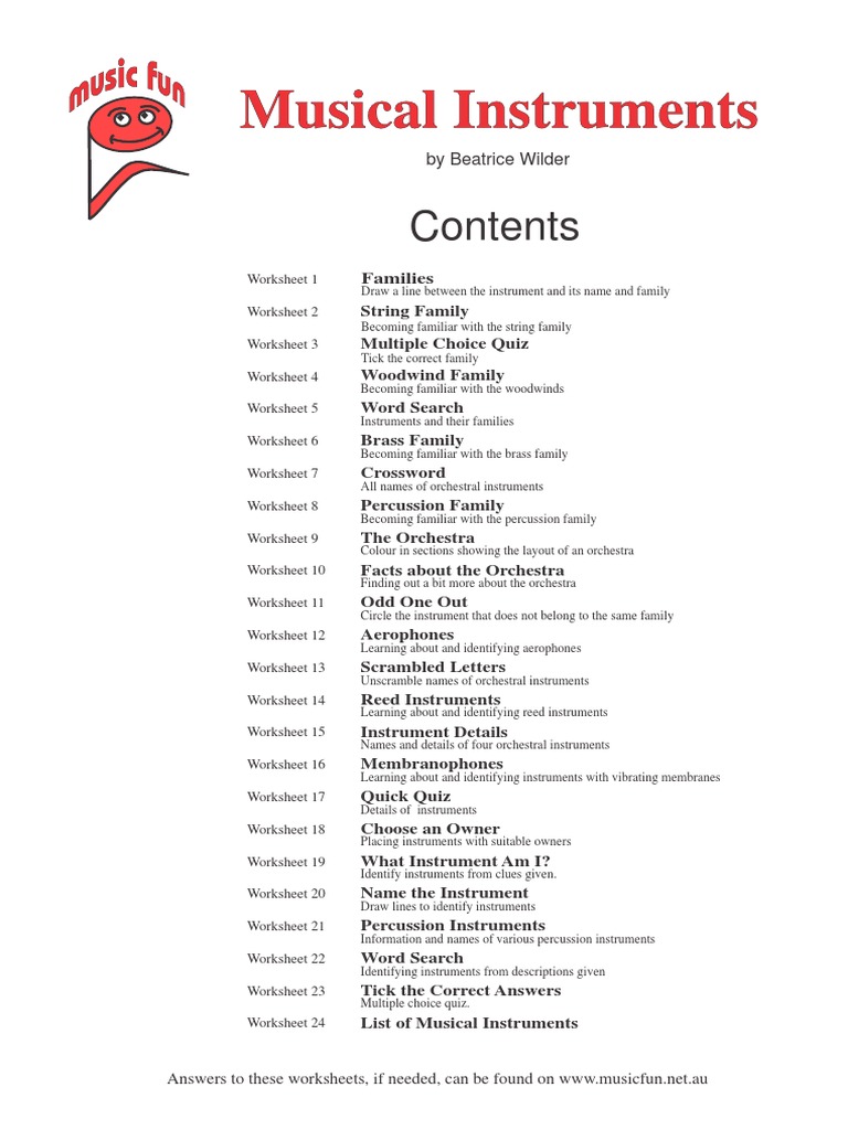 Musical Instruments: by Beatrice Wilder | PDF | Woodwind Instruments ...