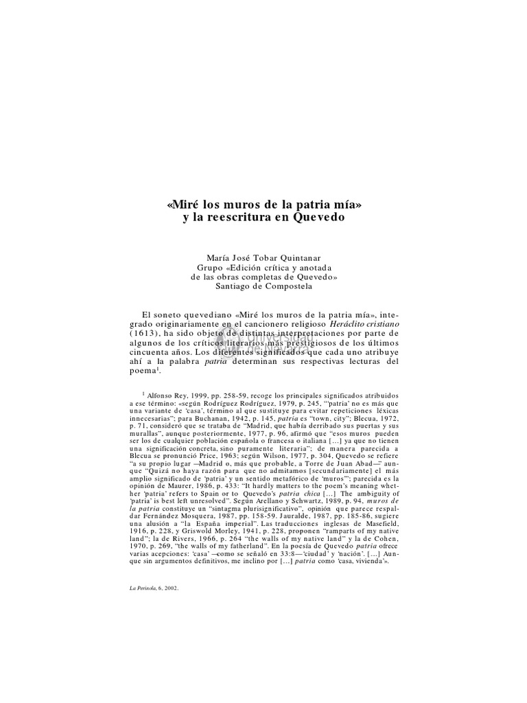 Miré Los Muros de La Patria Mía | PDF | Poesía | Muerte