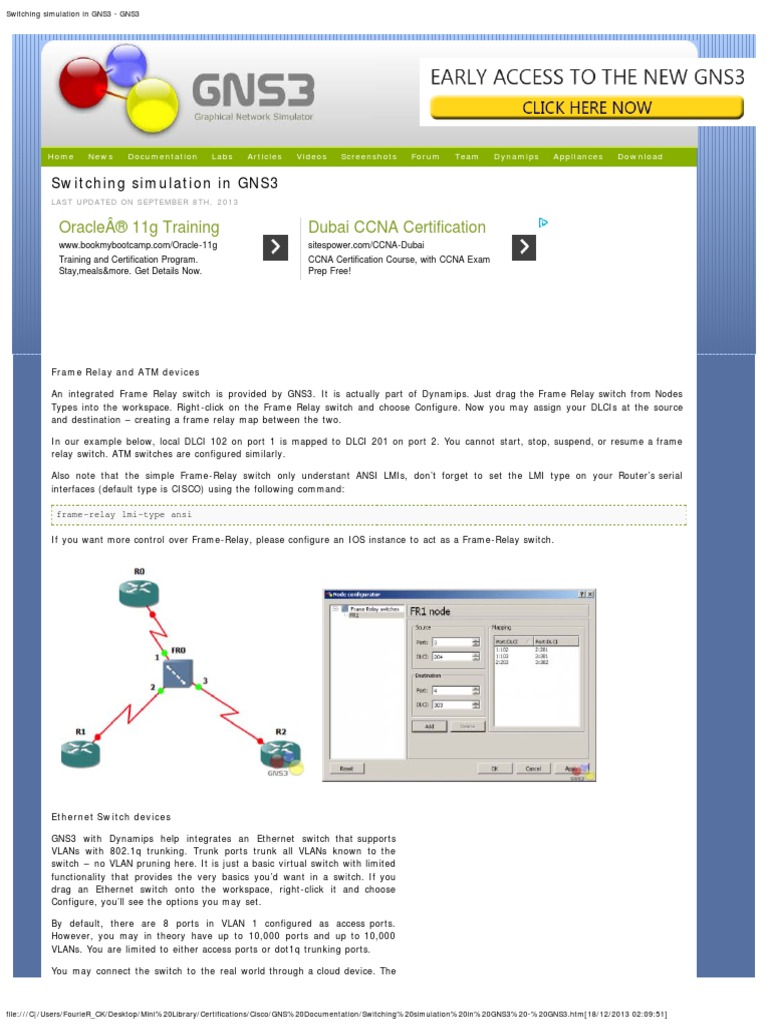Switching Simulation in GNS3 - GNS3 | PDF | Network Switch | Internet Standards