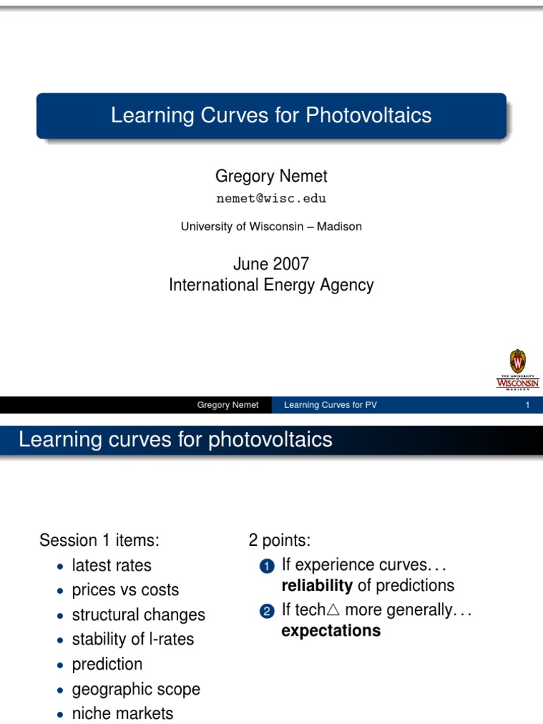 Learning Curves For Photovoltaics - Gregory Nemet | PDF | Photovoltaics ...