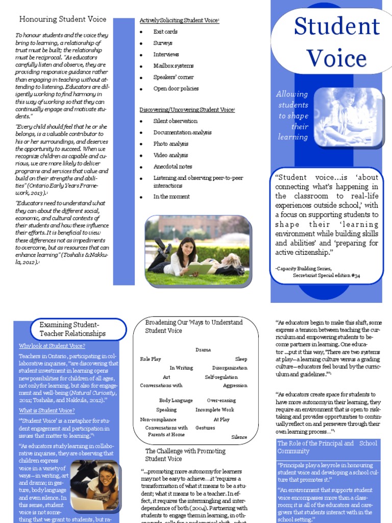 Student Voice Pamphlet | PDF | Curiosity | Curriculum