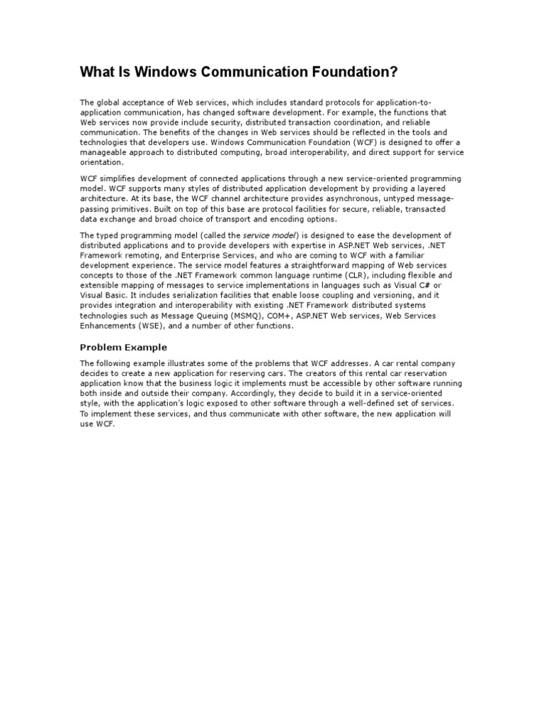 Windows Communication Foundation & WPF | PDF | Windows Communication ...