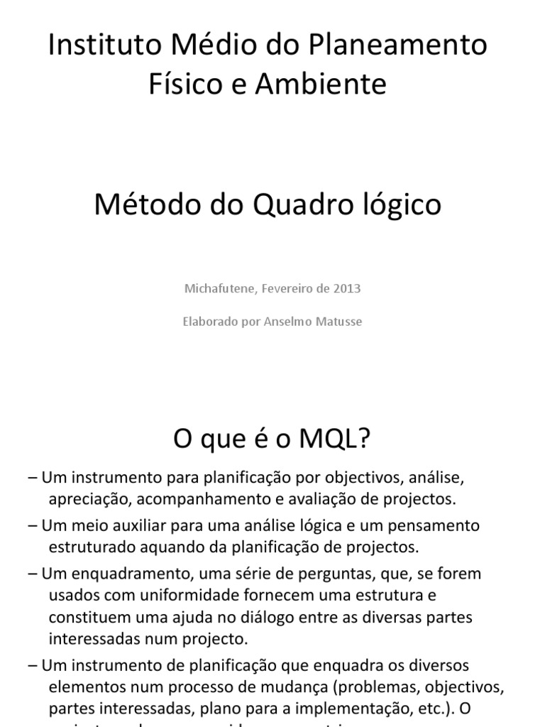Quadro Logico | PDF | Economia | Tempo