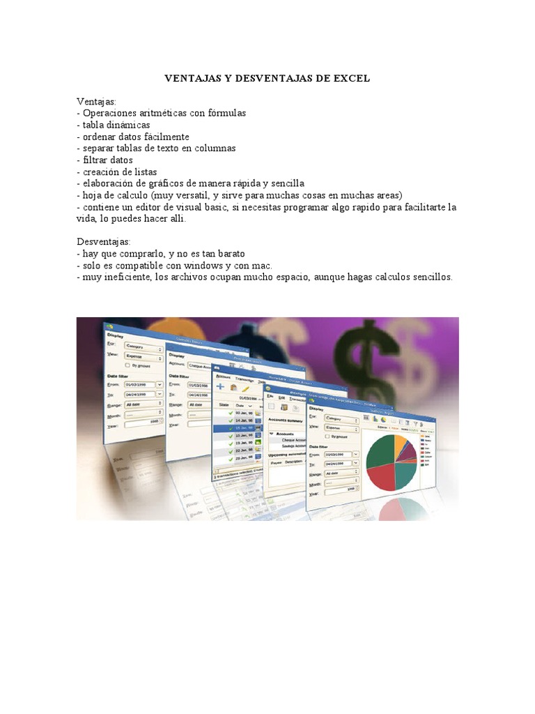 Ventajas y Desventajas de Excel | Sistema operativo | Equipo de oficina