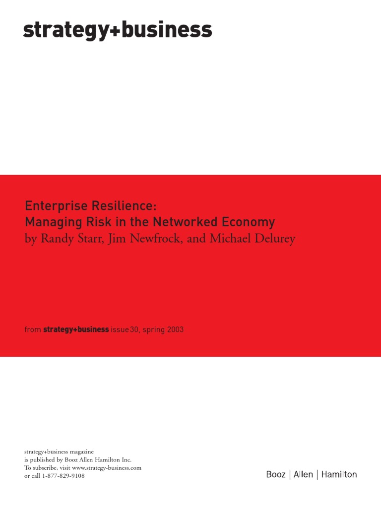 Enterprise Resilience Report | PDF | Strategic Management | Risk