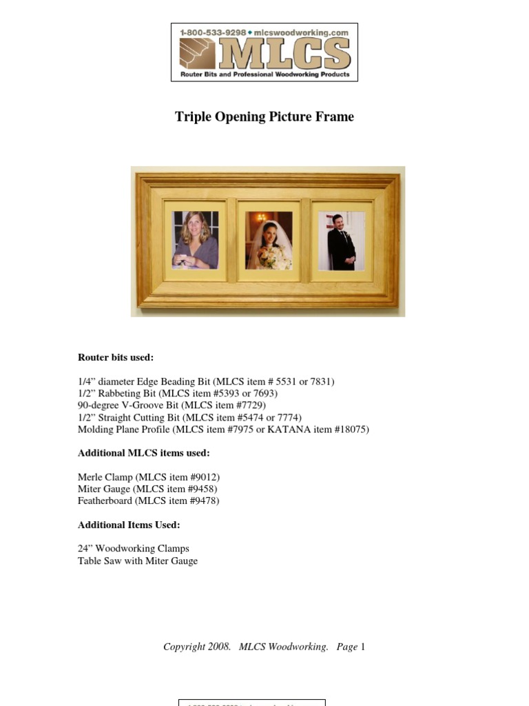 Plans Triple Picture Frame | PDF | Woodworking | Industrial Processes