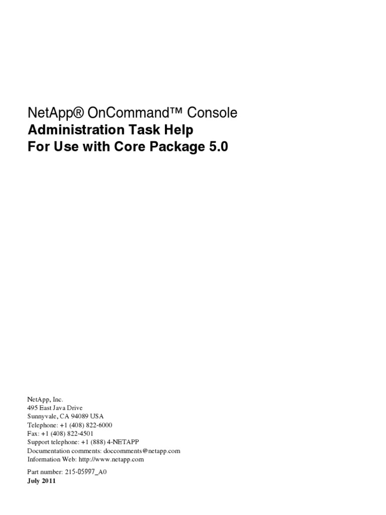 NetApp OnCommand Console Administration | Download Free PDF | Hyper V | Command Line Interface