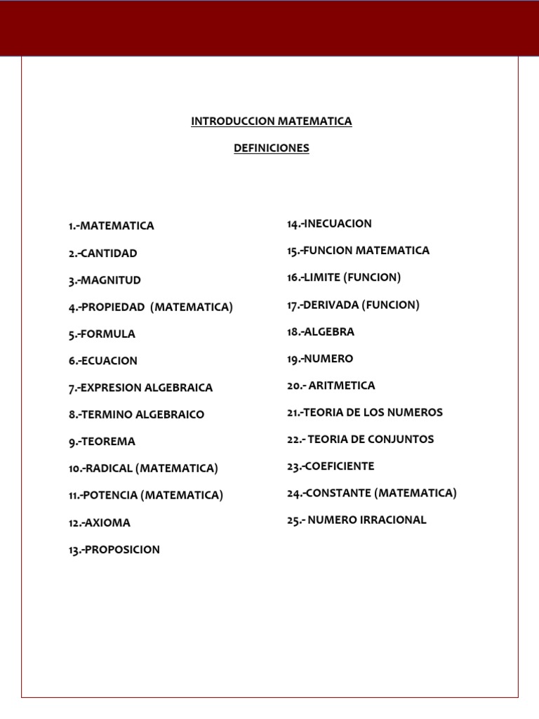 Introduccion Matematica | PDF | Números | Fórmula