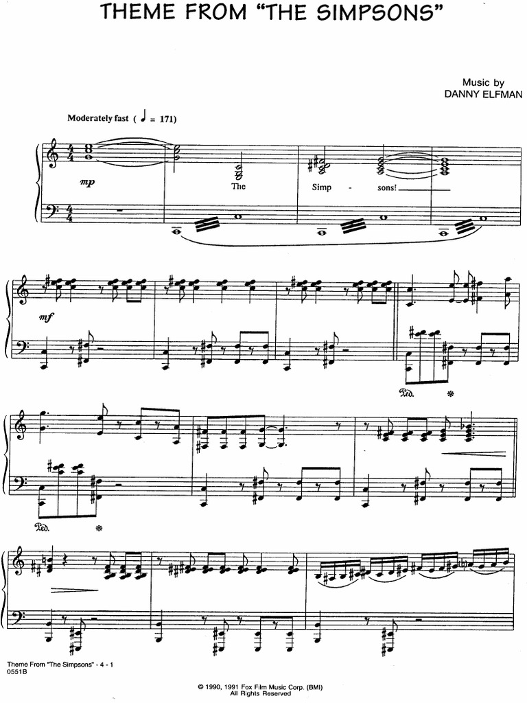 The Simpsons - Theme Sheet Muisic PDF Downloadable | PDF