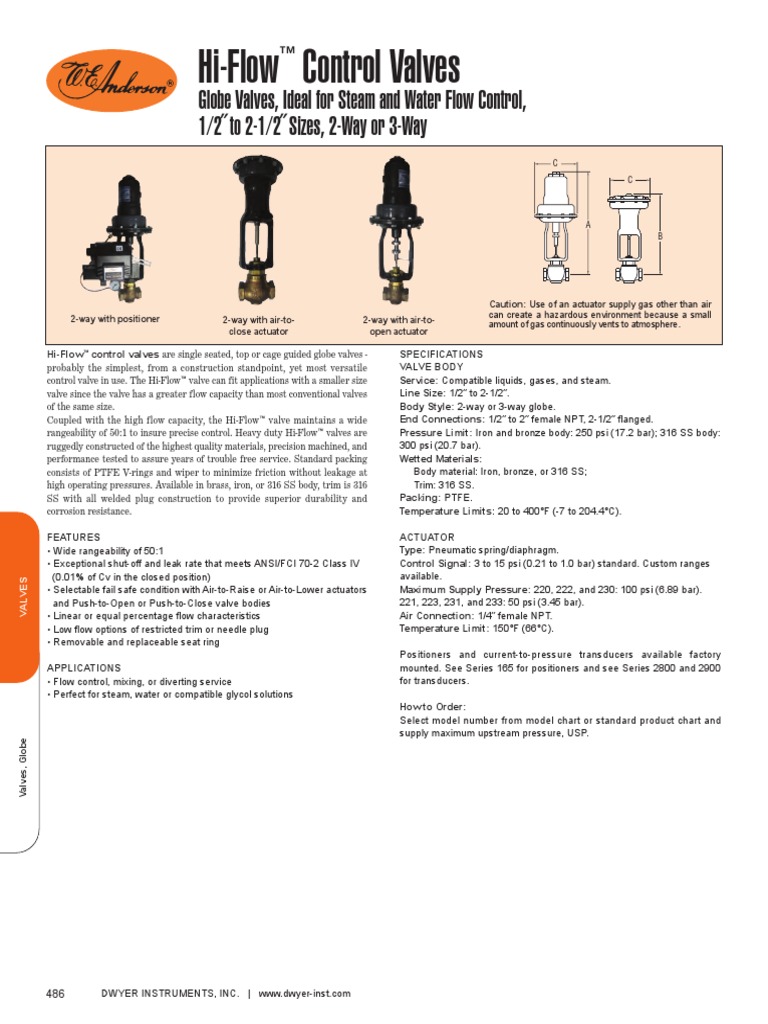 Hi Flow Control Valves.i | Download Free PDF | Valve | Actuator