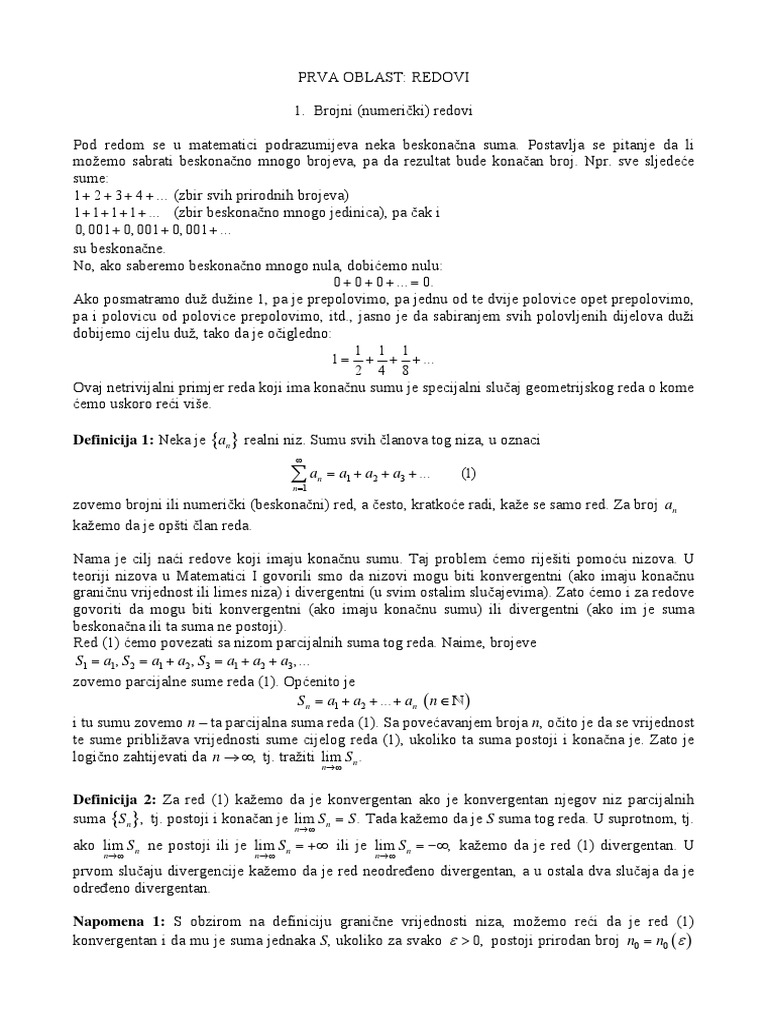 Brojni Redovi | PDF