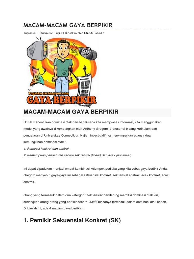 Macam Gaya Berfikir | PDF