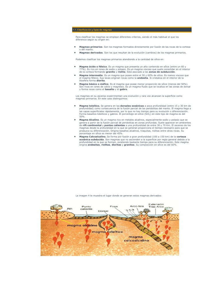 Tipos de Magma | PDF | Magma | Basalto