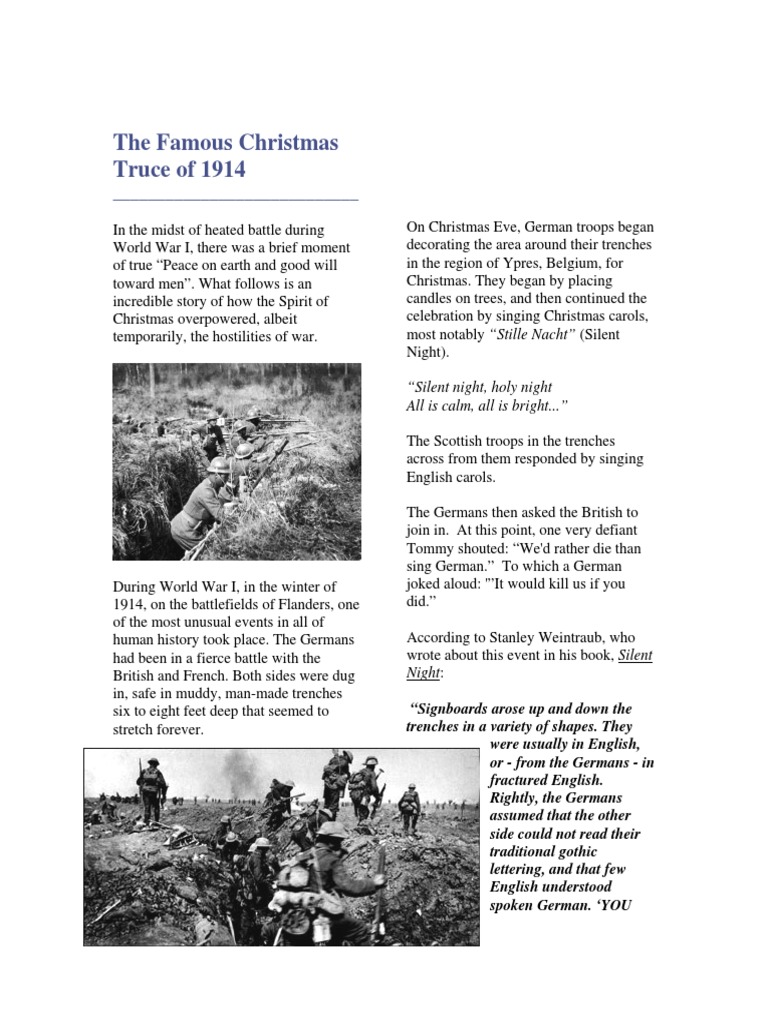 The Famous Christmas Truce of 1914 | PDF | Trench Warfare | Christmas