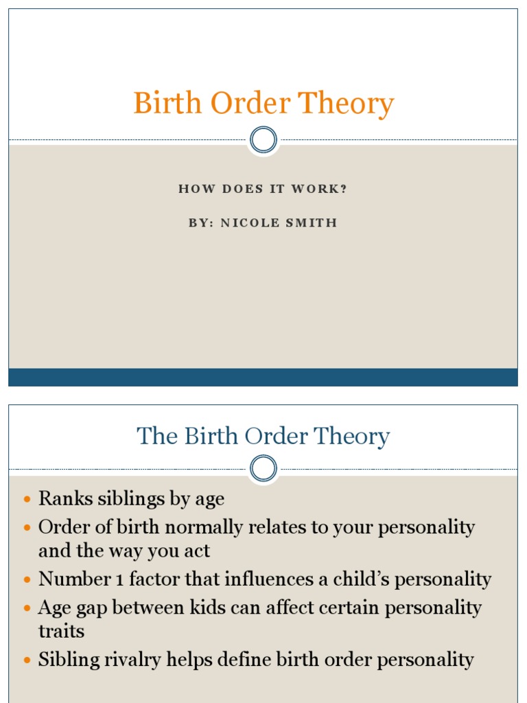 Birth Order Theory | PDF | Sibling | Jealousy