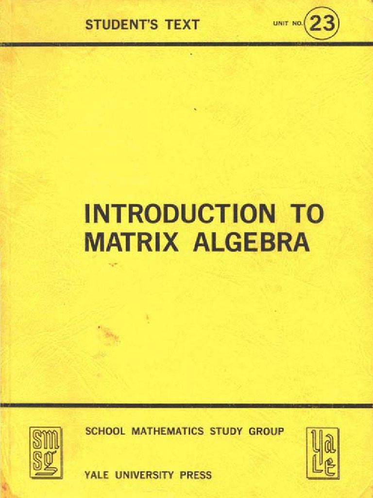 Introduction To Matrix Algebra | PDF