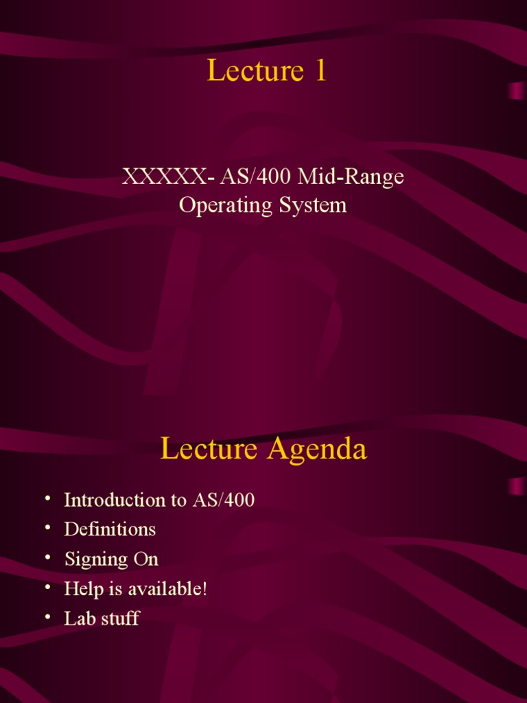 AS/400 Operating System Basics | PDF | Ibm System I | Library (Computing)